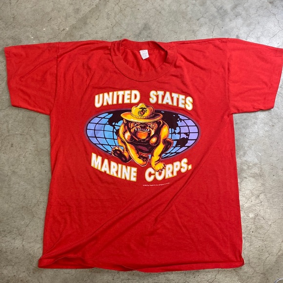 Shirts | Vintage 9s United States Marines Corps T Shirt Red 90s | Poshmark